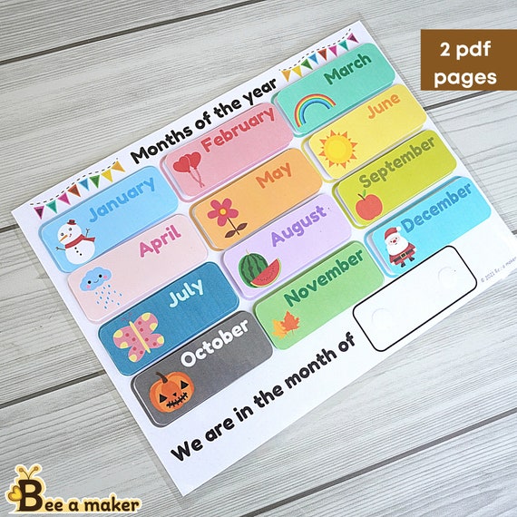 Months of the year busy book printable | Etsy