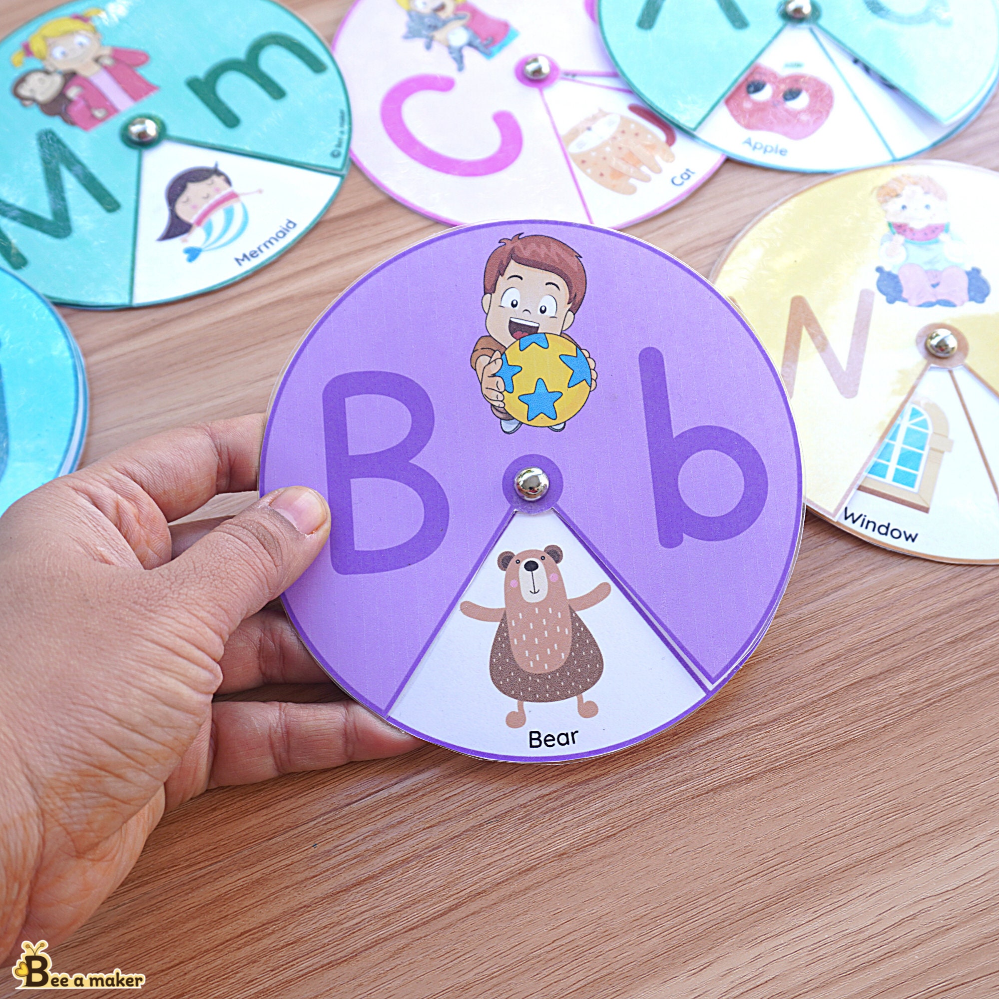 Alphabet Spinner- Uppercase and Lowercase Alphabet Spinner - Etsy