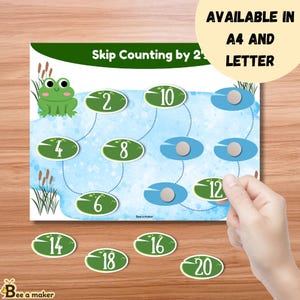 Frog Skip Counting Activity | Busy Book Math Printable | Count by 2s ...