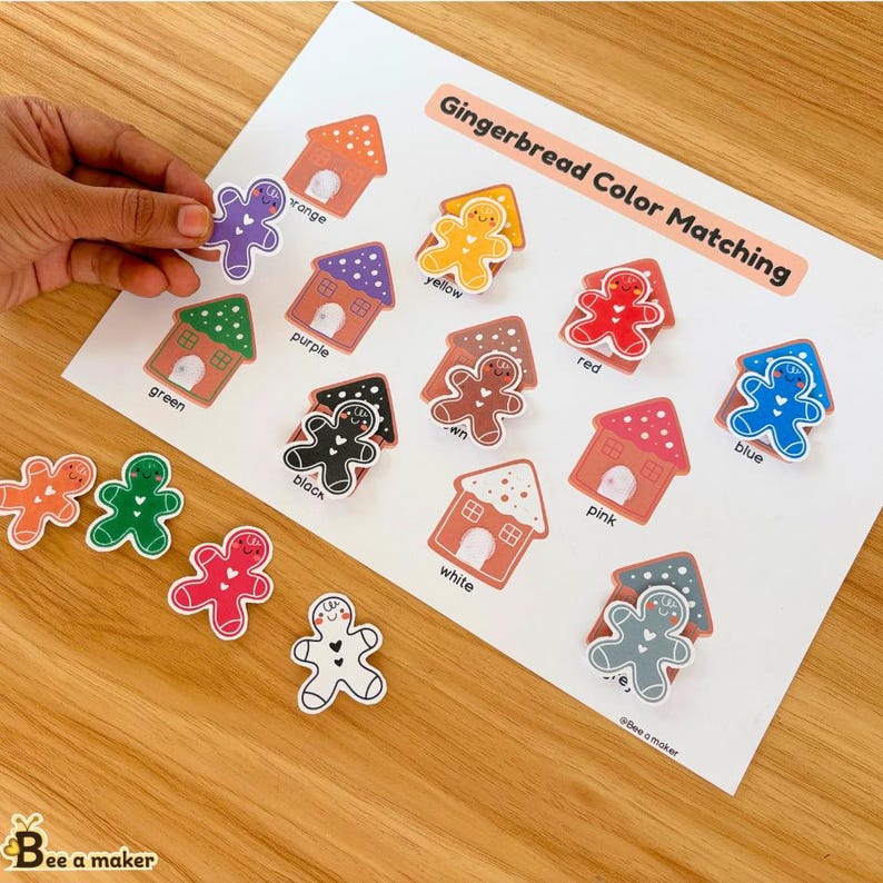 Color Matching Christmas Gingerbread Activity - Etsy
