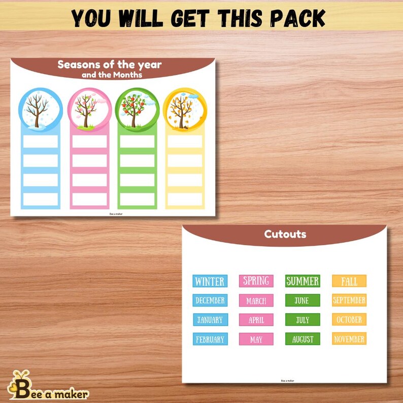 Seasons and Months Busy Book Page – Preschool Printable Activity ...