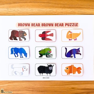 Brown Bear Brown Bear Puzzle Activity, Inspired From Eric Carle - Etsy