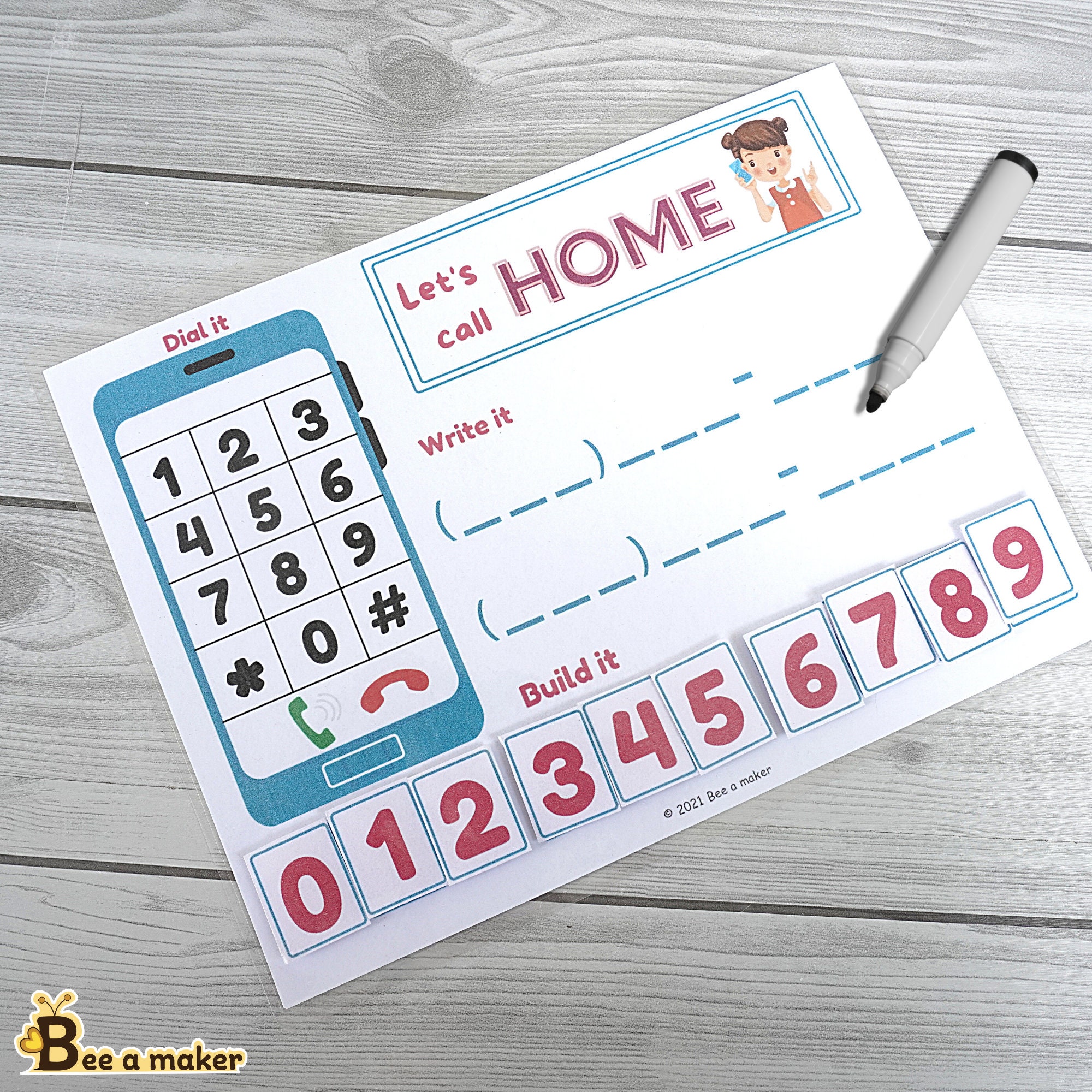 Phone Number Printable Busy Book Page All About Me Pdf Page - Etsy