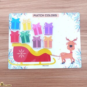 Christmas Gifts Color Match Busy Book Page for Toddlers - Etsy