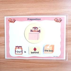 Owl Preposition Activity Busy Book Page for Toddlers - Etsy