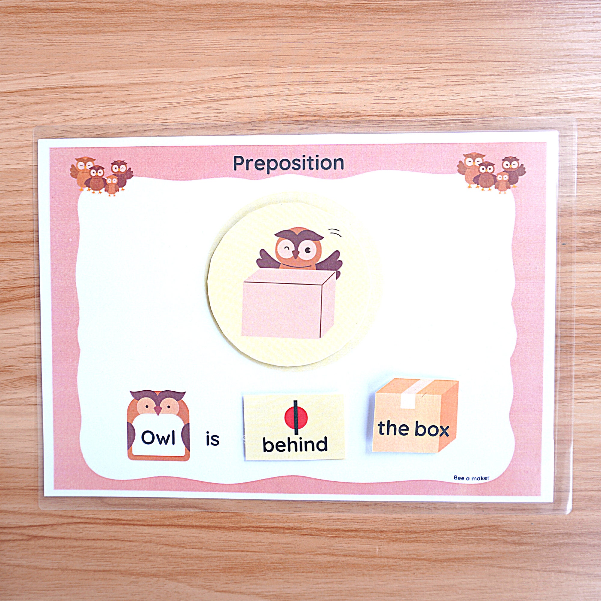 Owl Preposition Activity Busy Book Page for Toddlers - Etsy