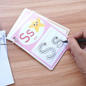 Alphabet Tracing Flashcards - Uppercase and Lowercase Letter - Etsy