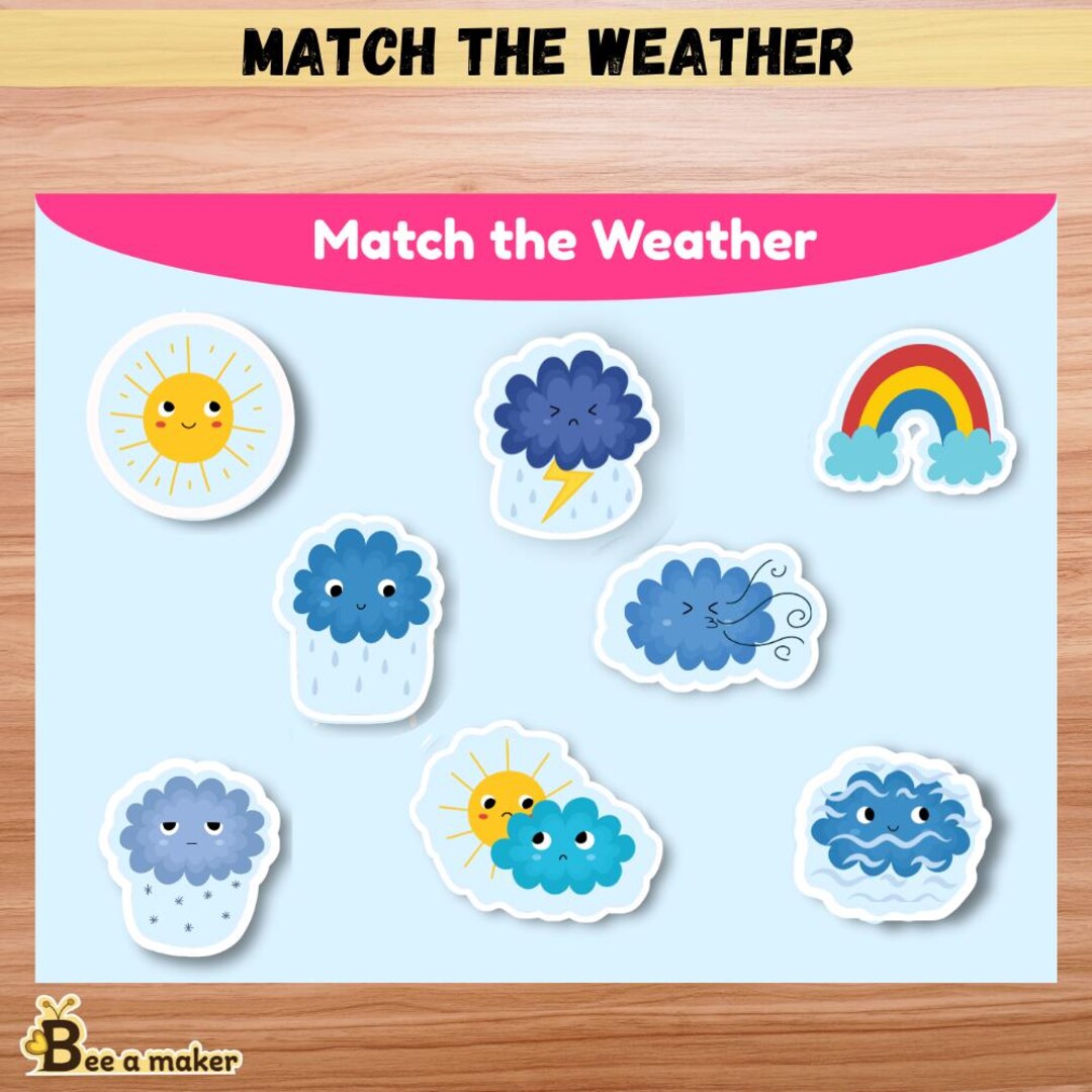 Match the Weather Activity – Weather Learning Printable for Kids ...