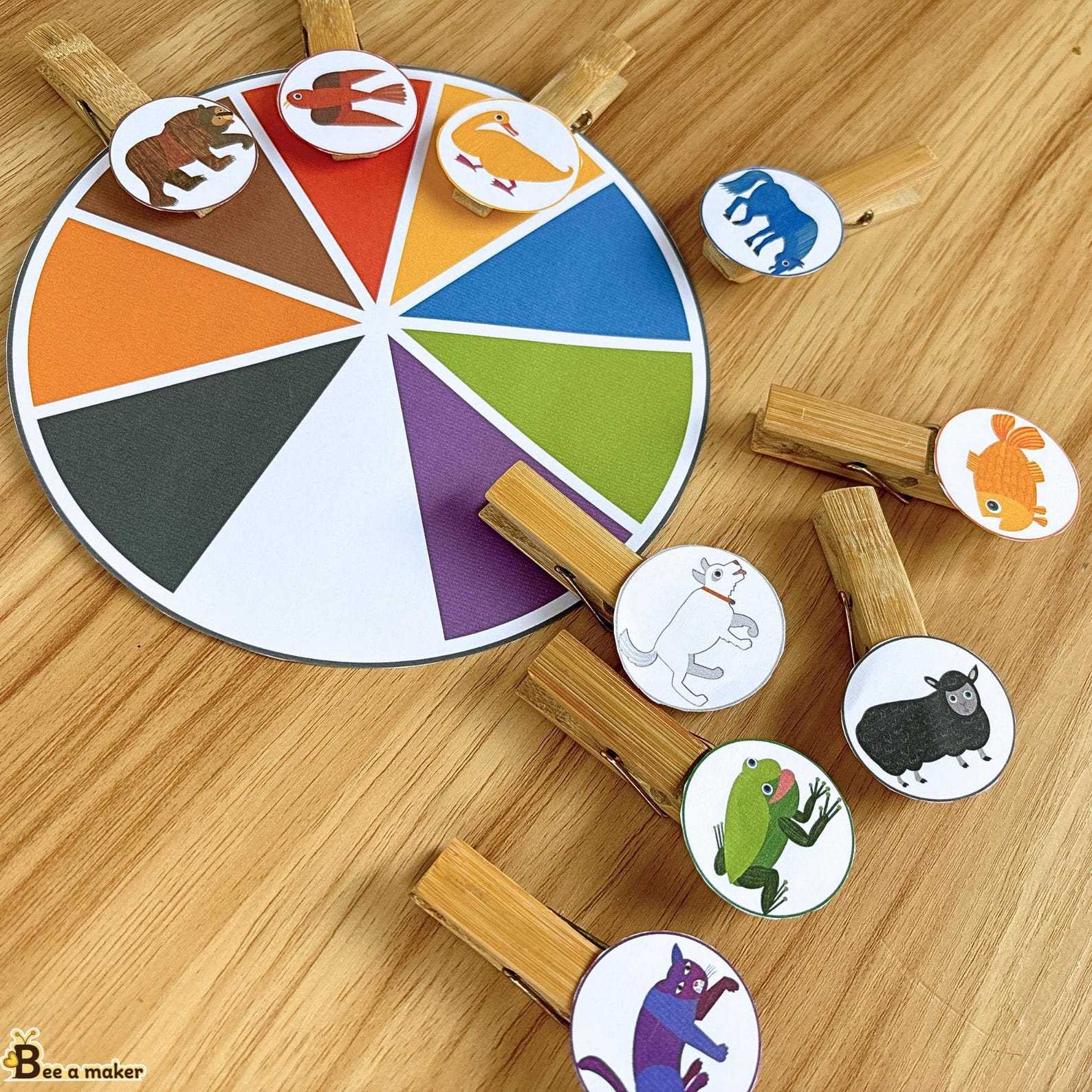 Brown Bear Color Wheel Activity for Toddlers, Homeschool, Preschool ...