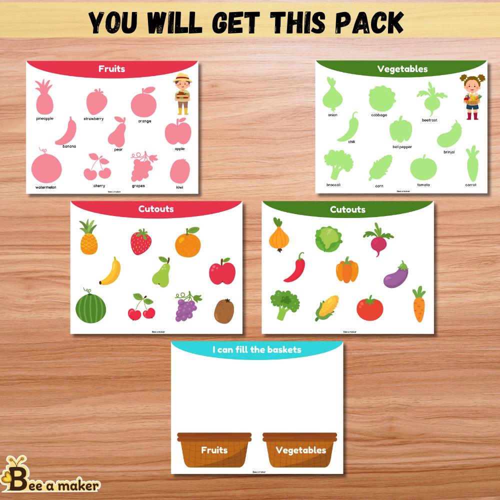Fruits and Vegetables Busy Book Printable | Montessori Learning ...