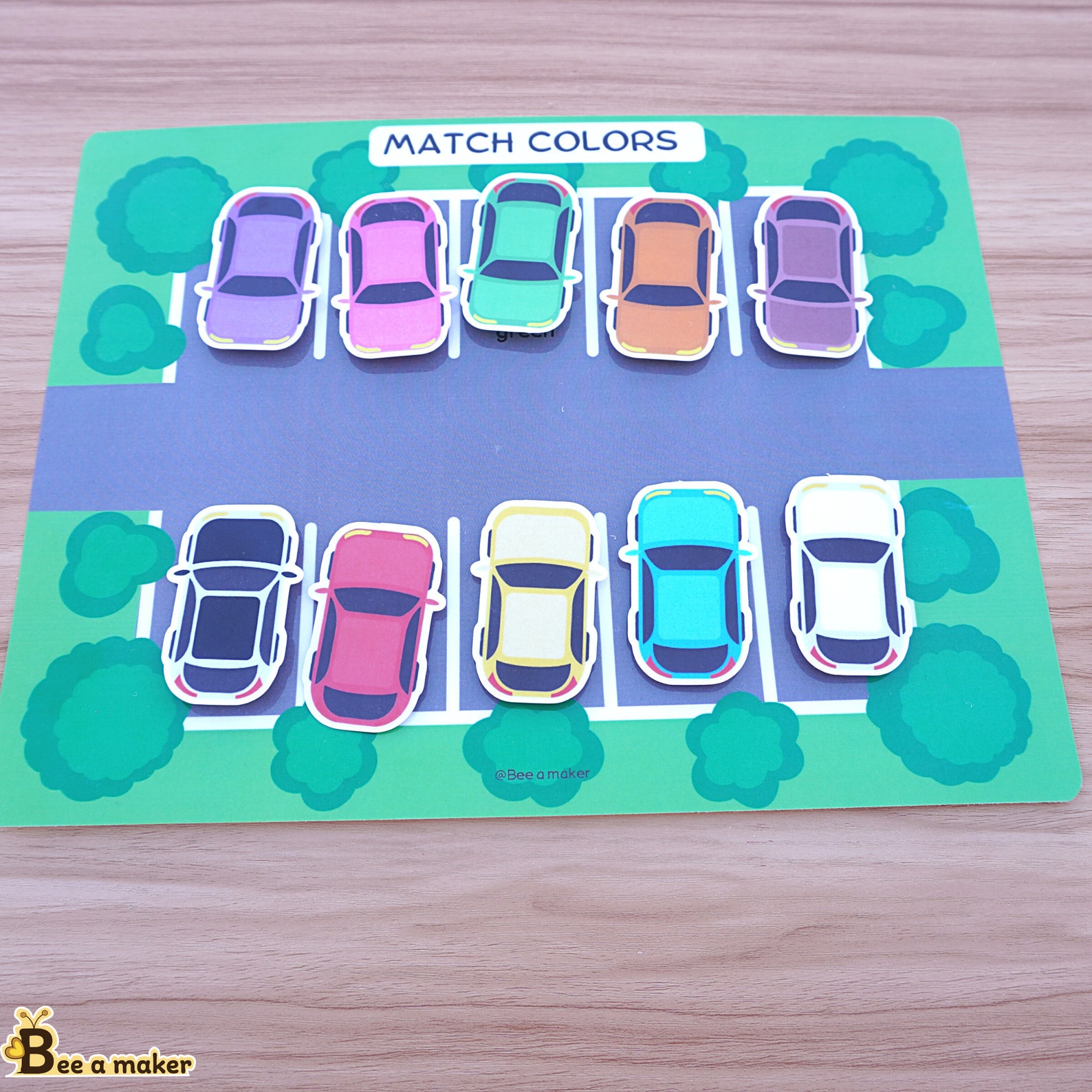 Color Matching Car Parking Printable Activity Busy Book Page - Etsy