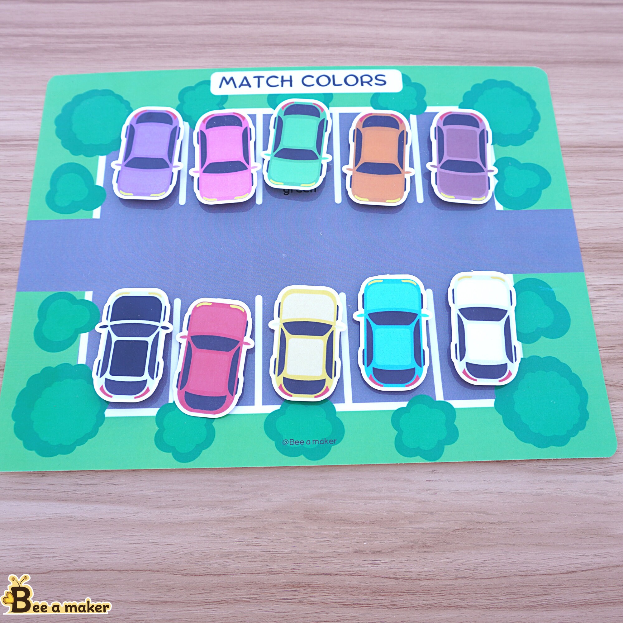 Color Matching Car Parking Printable Activity Busy Book Page - Etsy