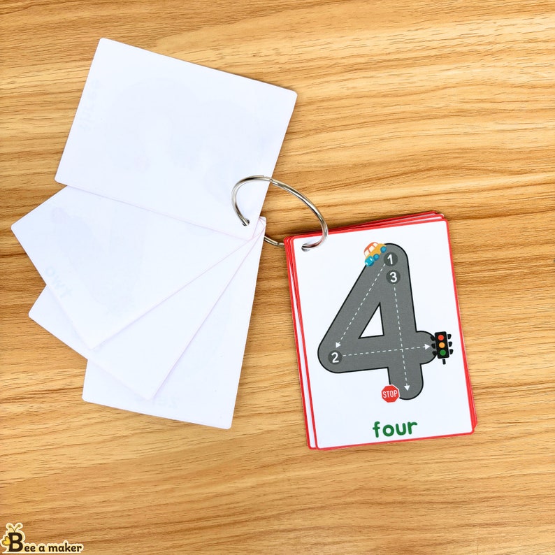 Number Tracing Flashcards, Cars Roads Printable, Montessori Homeschool ...