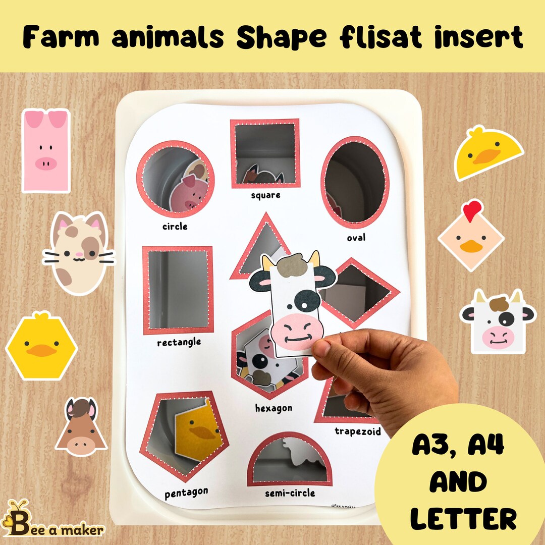 Farm Animals Shape Flisat Insert or Trofast Insert - Etsy