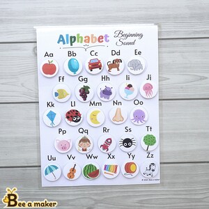 Alphabet Beginning Sounds Busy Book Printable Pdf Page, Preschool ...