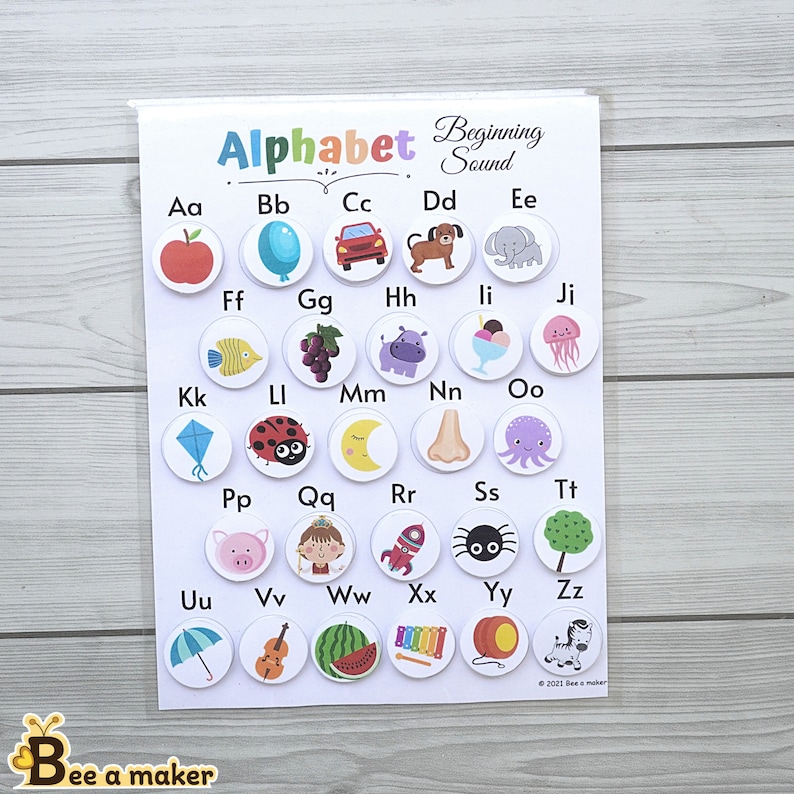 Alphabet Beginning Sounds Busy Book Printable Pdf Page, Preschool ...