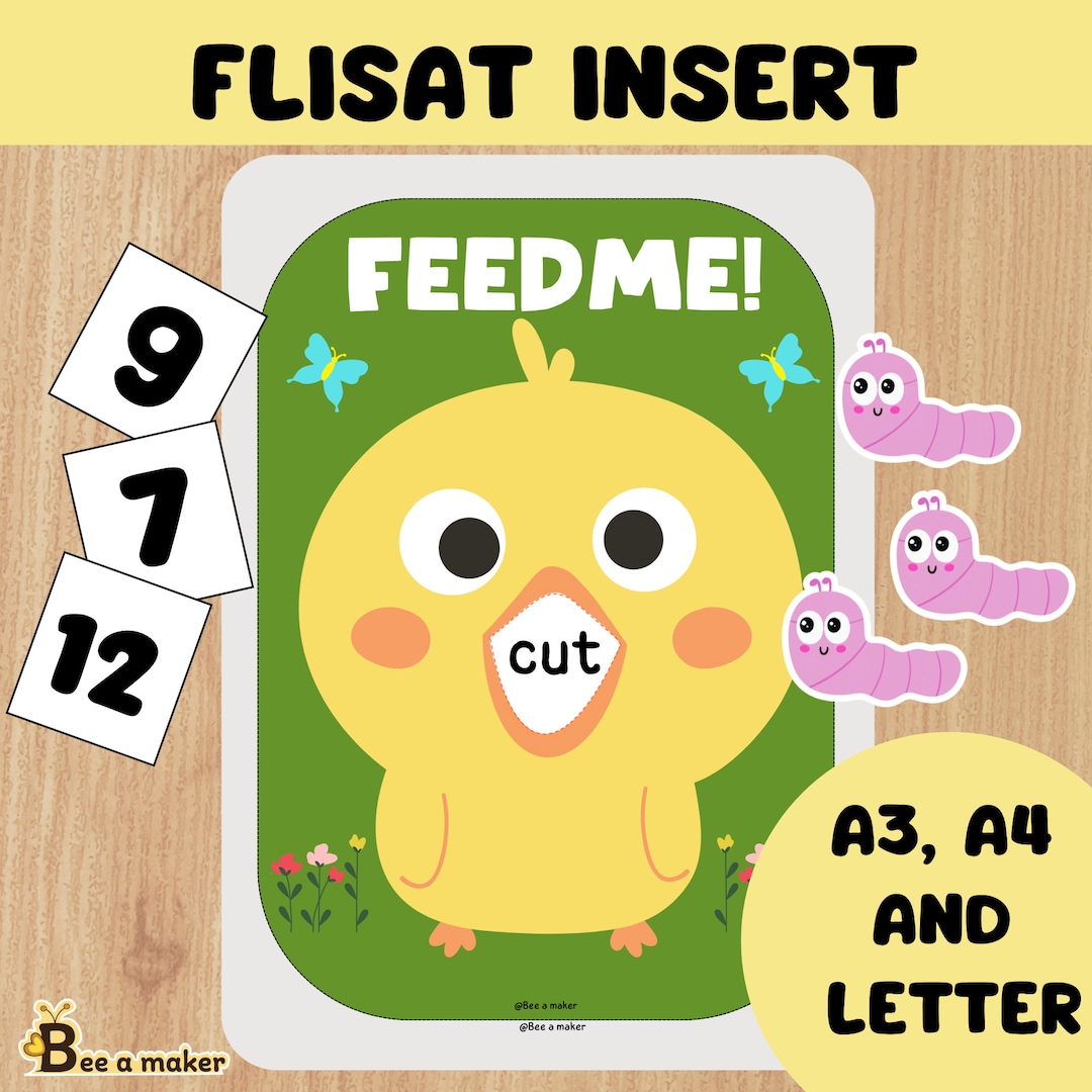 Chicken-worm Counting Flisat Insert Printable Activity or Cardboard ...