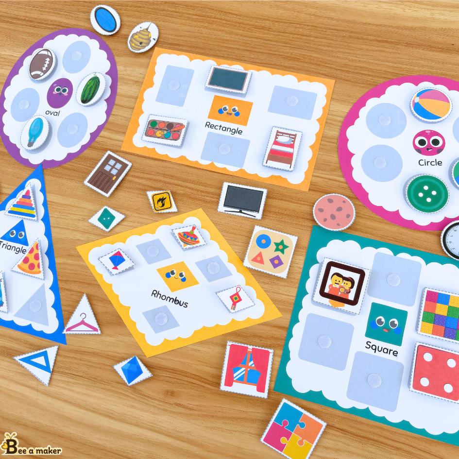 Shape Sorting Activity Pdf, Homeschool Activity, 2D Shapes Game, Shape ...