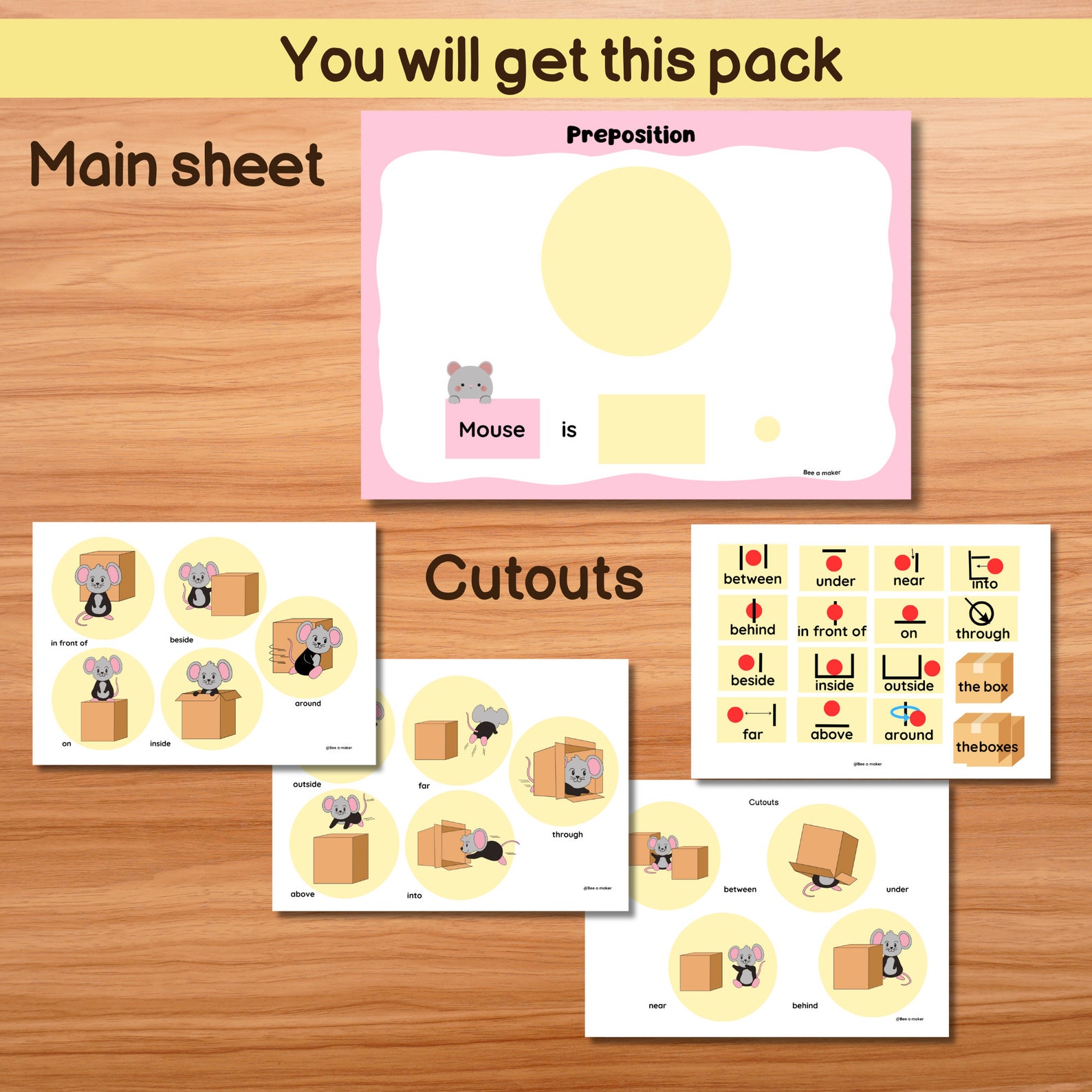 Preposition Busy Book Page - Etsy