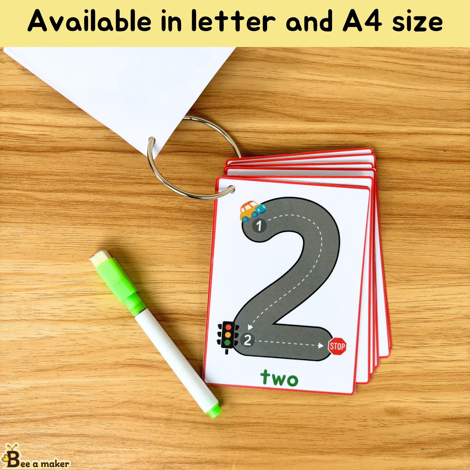 Number Tracing Flashcards, Cars Roads Printable, Montessori Homeschool ...