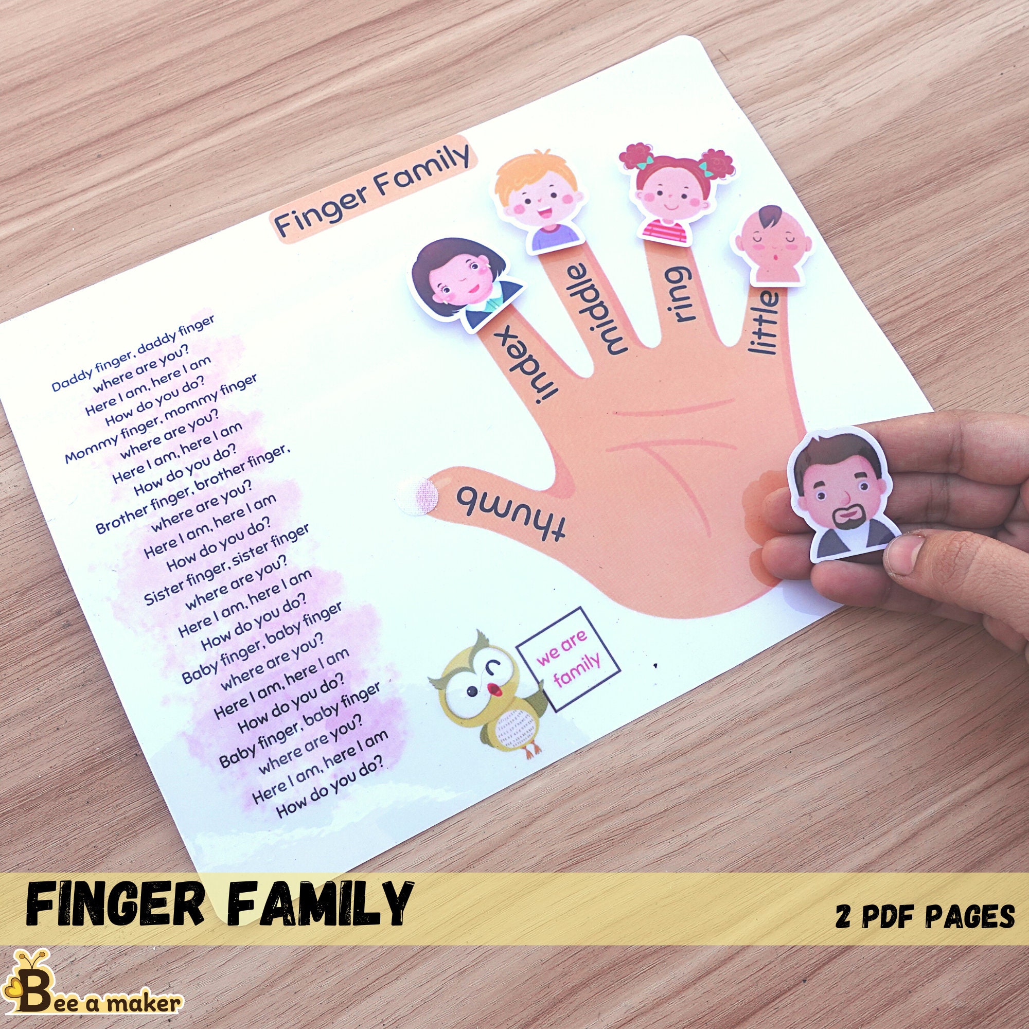 Finger Family Nursery Rhyme Busy Book Activity - Etsy