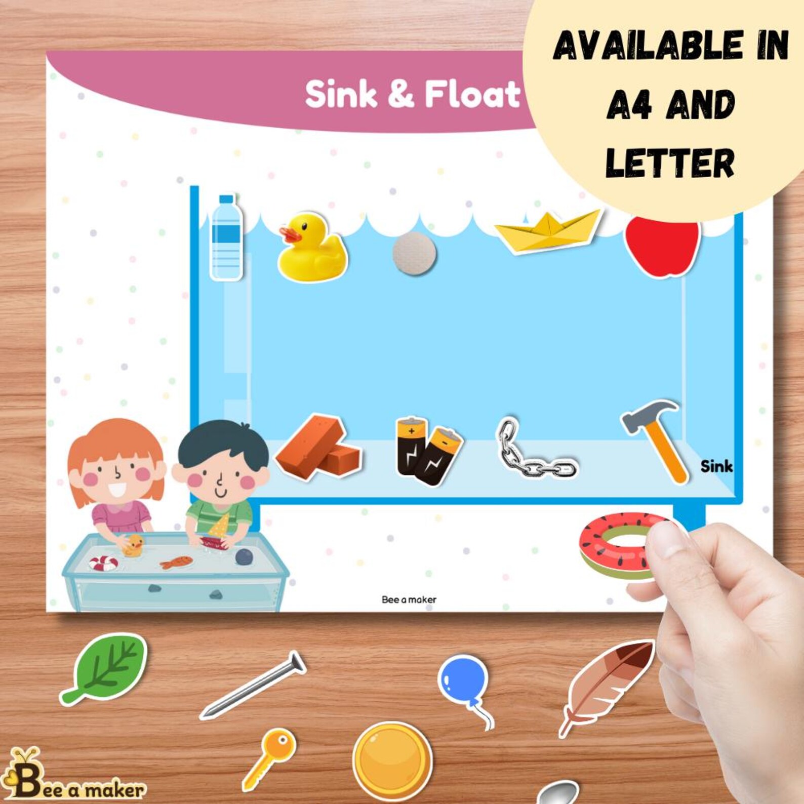 Sink or Float Activity | Busy Book Science Printable | Preschool STEM ...