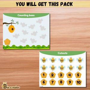Counting Bees Busy Book Page | Printable Preschool Math Activity for ...