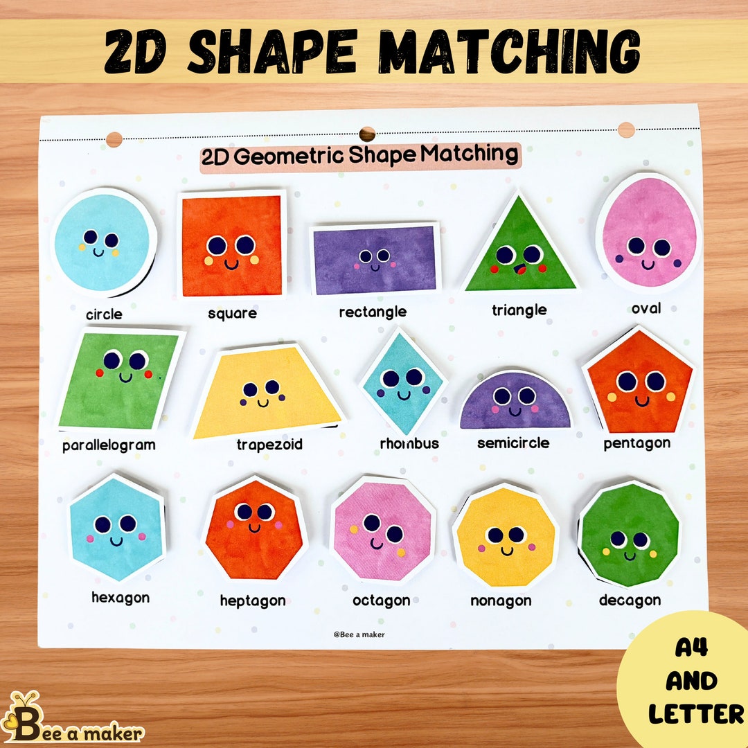 2D Geometric Shape Matching Busy Book Activity Page - Etsy