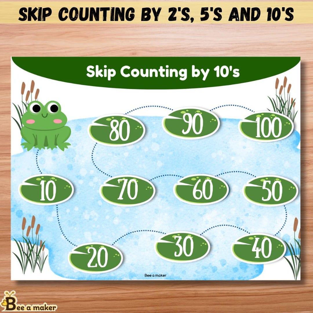 Frog Skip Counting Activity | Busy Book Math Printable | Count by 2s ...