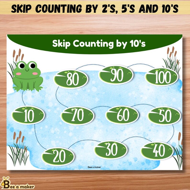 Frog Skip Counting Activity | Busy Book Math Printable | Count by 2s ...