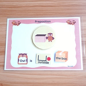 Owl Preposition Activity Busy Book Page for Toddlers - Etsy