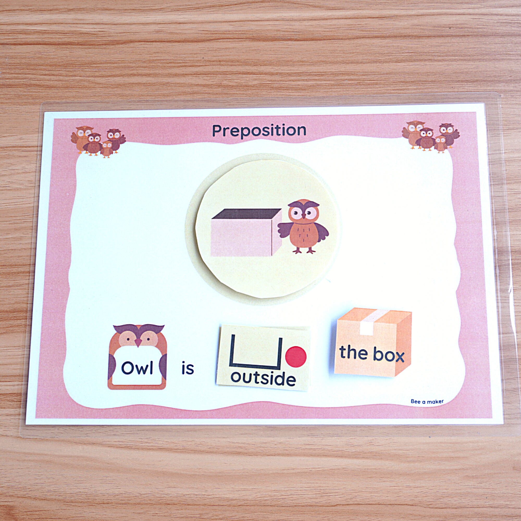 Owl Preposition Activity Busy Book Page for Toddlers - Etsy
