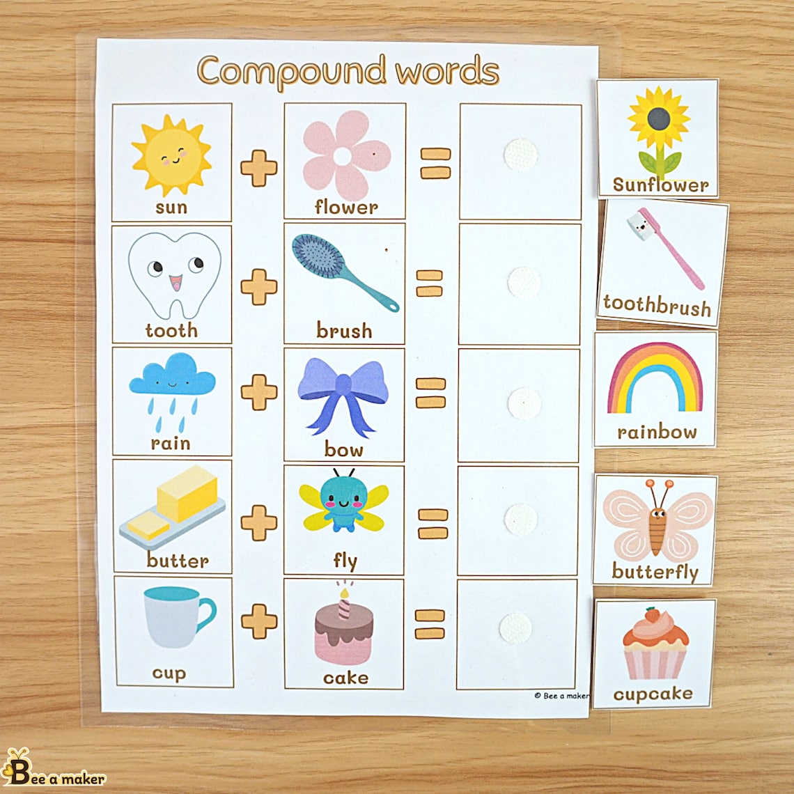 Compound Words Busy Book Printable Pages, Toddler, Preschool ...