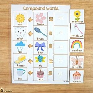 Compound Words Busy Book Printable Pages, Toddler, Preschool ...