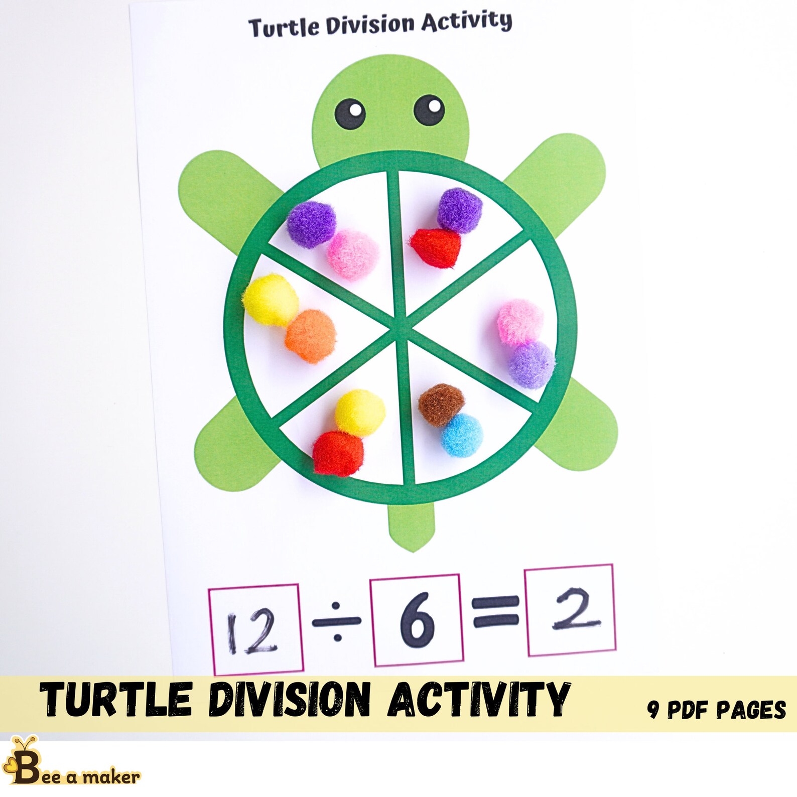 Turtle Division Fine Motor Skill Activity, Busy Book Page - Etsy