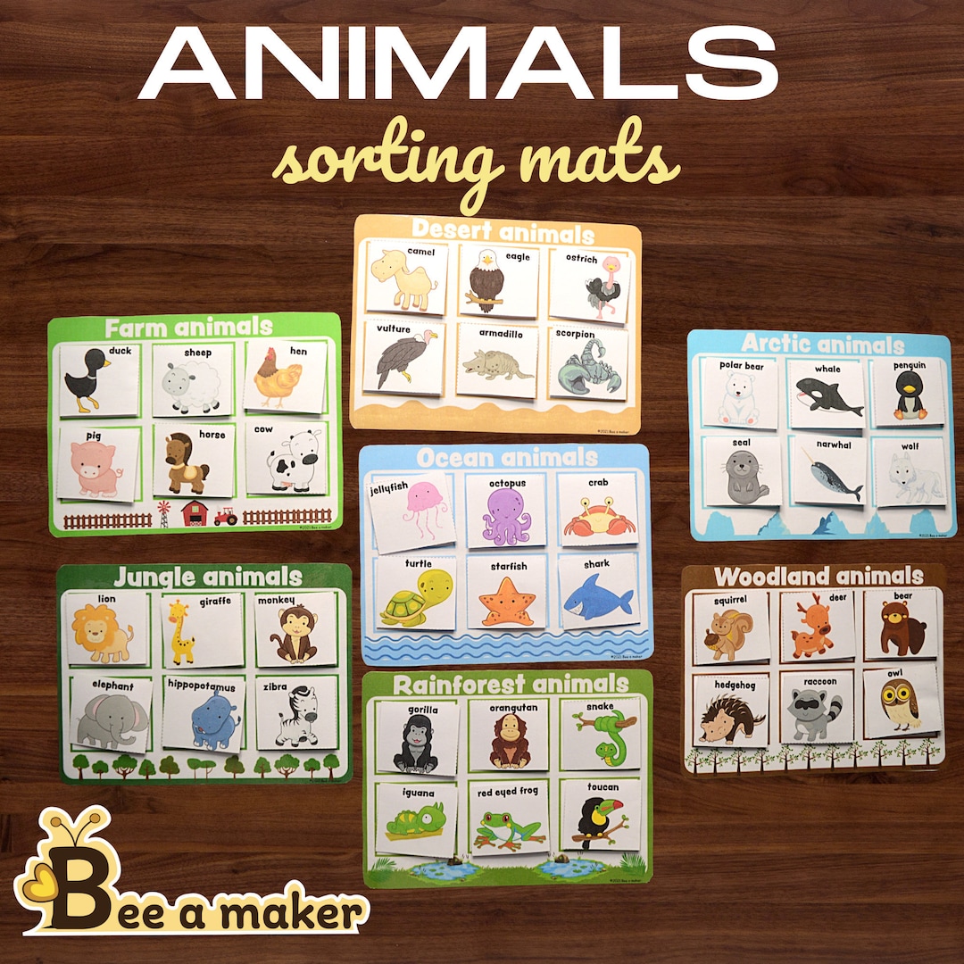 Animal Sorting Mats According to Their Habitats - Etsy