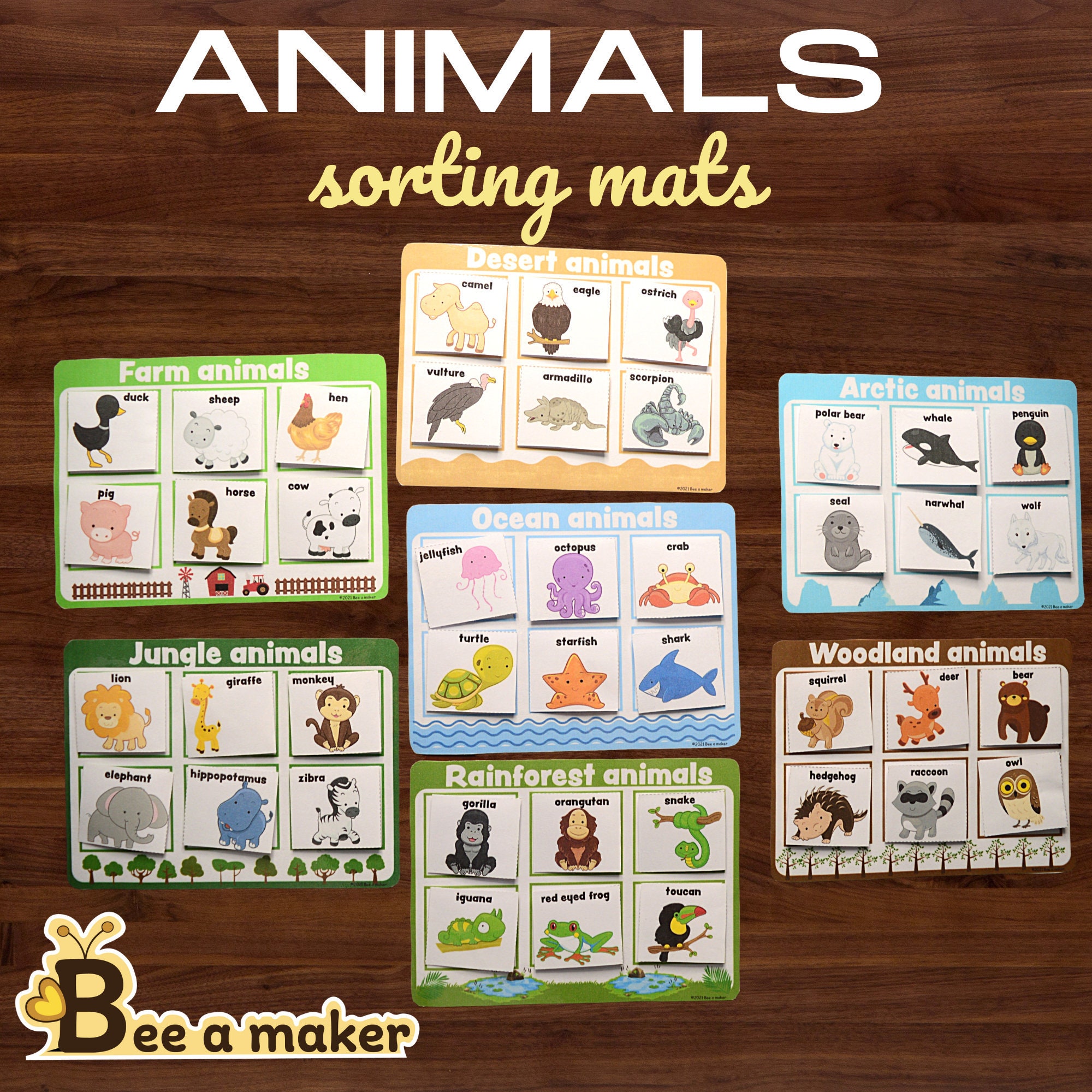 Animal Sorting Mats According to Their Habitats - Etsy