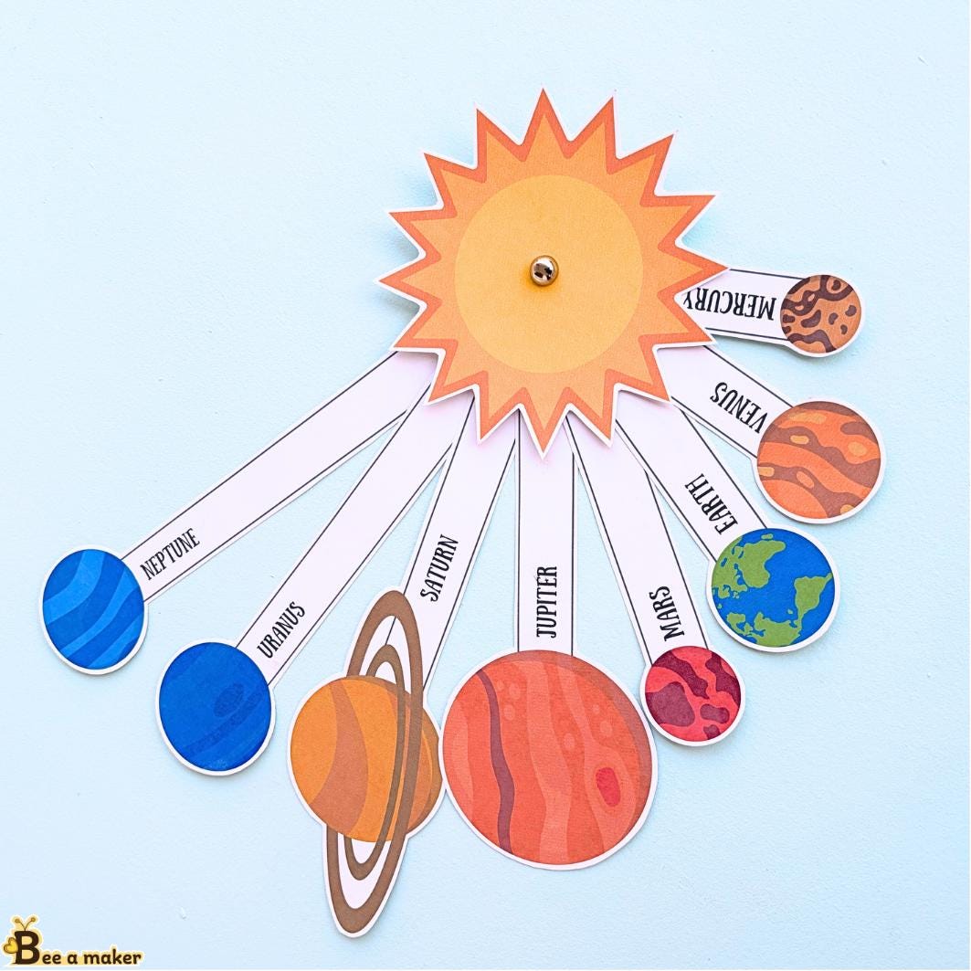 Solar System Spinner Craft | Educational DIY Kit for Kids | Moveable ...
