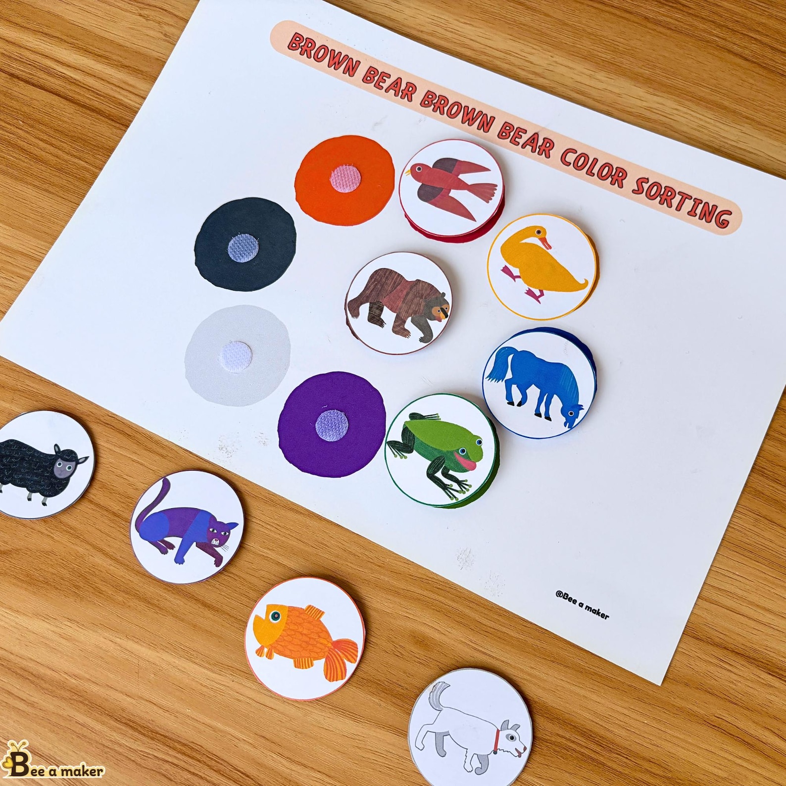 Brown Bear, Brown Bear Color Sorting Activity Busy Book Page Pdf - Etsy