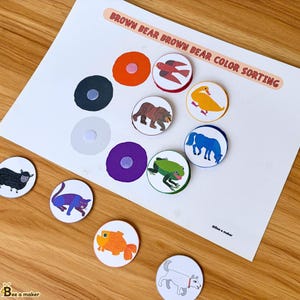 Brown Bear, Brown Bear Color Sorting Activity Busy Book Page Pdf - Etsy