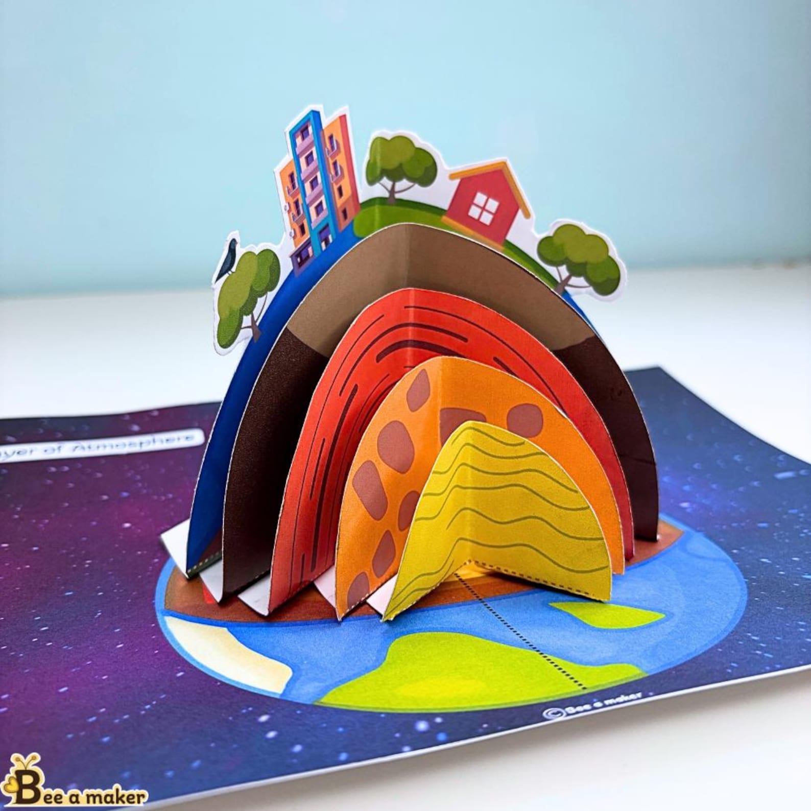 Layers of the Earth 3D Pop-up Printable | Earth Science Activity for ...