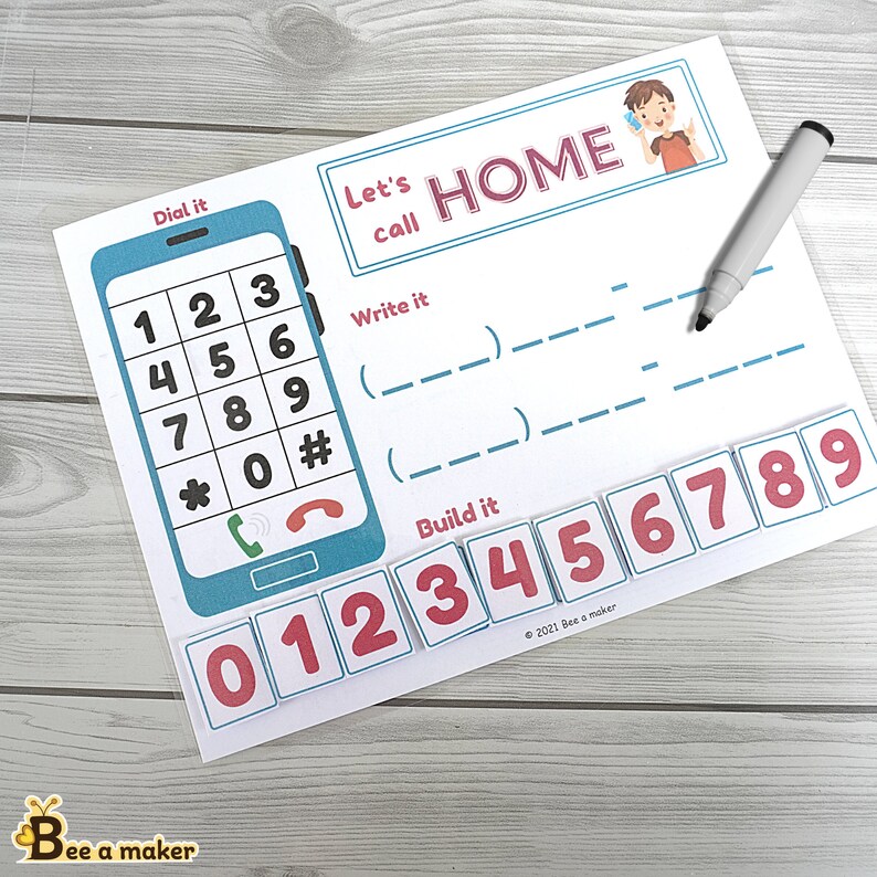 Phone Number Printable Busy Book Page All About Me Pdf Page - Etsy