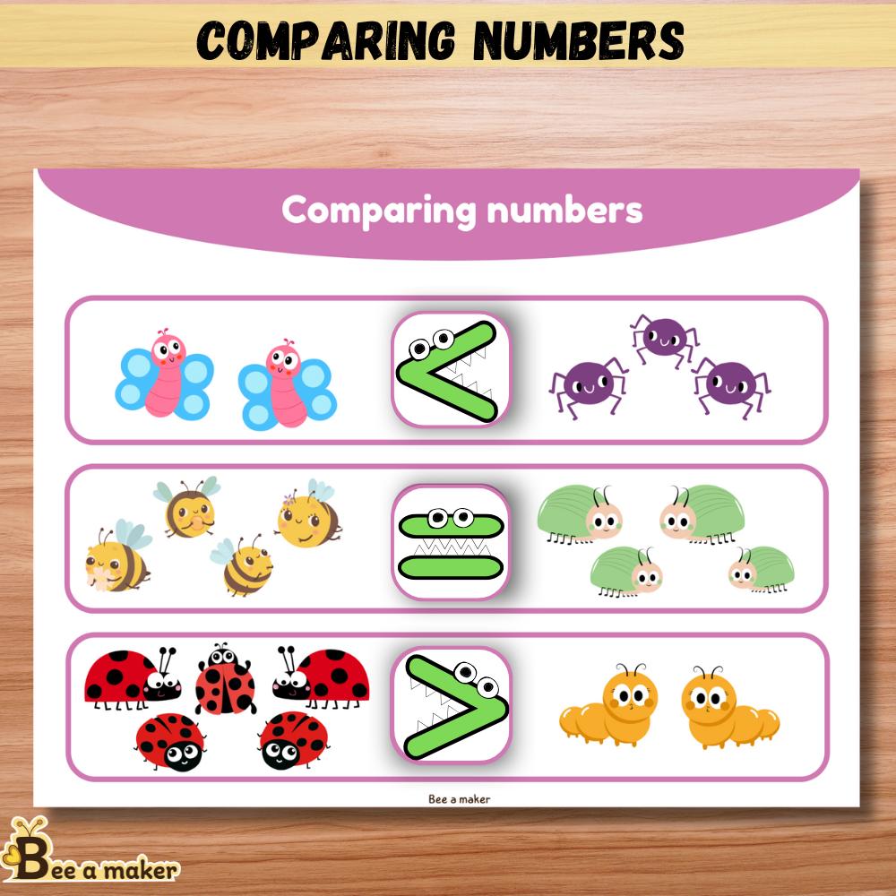Comparing Numbers Printable Activity Busy Book Page | Greater Than ...