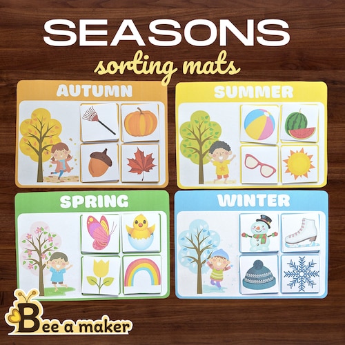 Four Seasons Sorting Mats for Toddlers - Etsy
