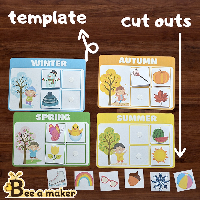 Four Seasons Sorting Mats for Toddlers - Etsy