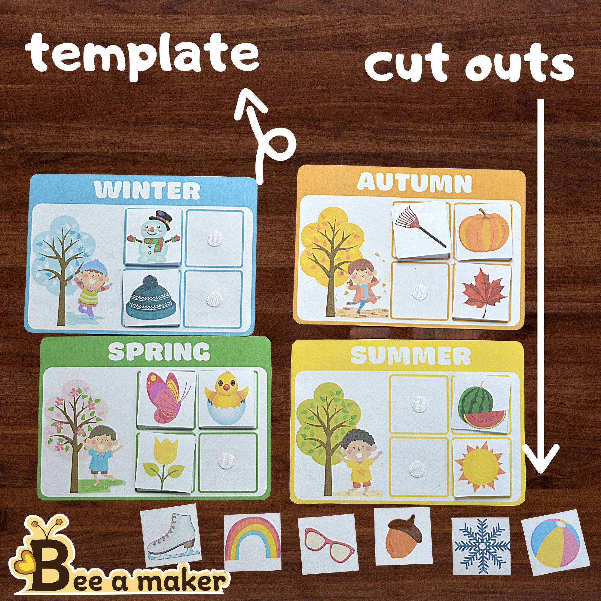 Four Seasons Sorting Mats for Toddlers - Etsy