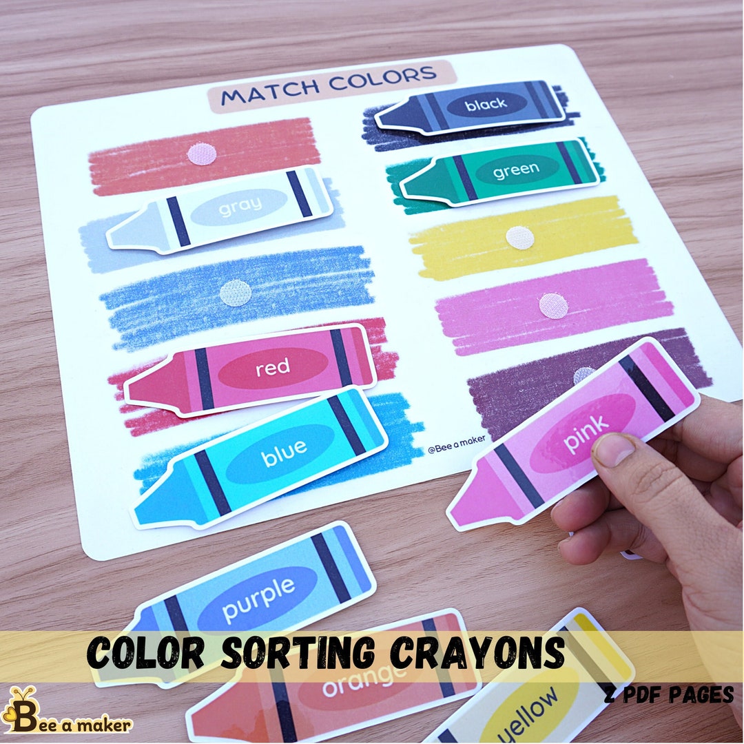 Color Sorting Crayons Etsy