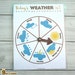 Weather Wheel Printable Busy Book Page for Circle Time or Weather ...