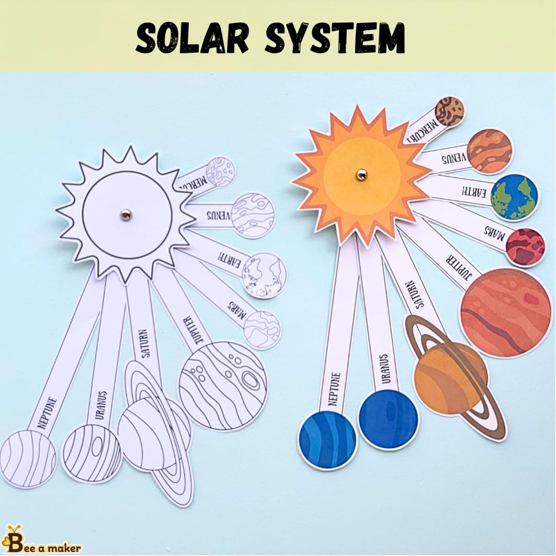 Solar System Spinner Craft | Educational DIY Kit for Kids | Moveable ...