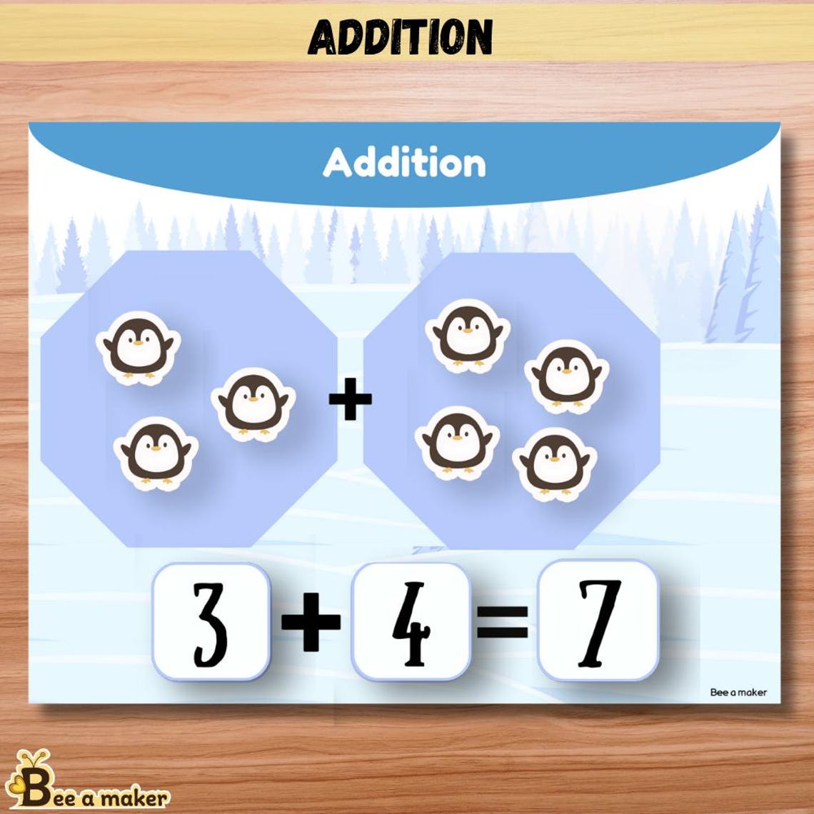 Penguin Addition Math Game | Winter Preschool Activity | Printable ...